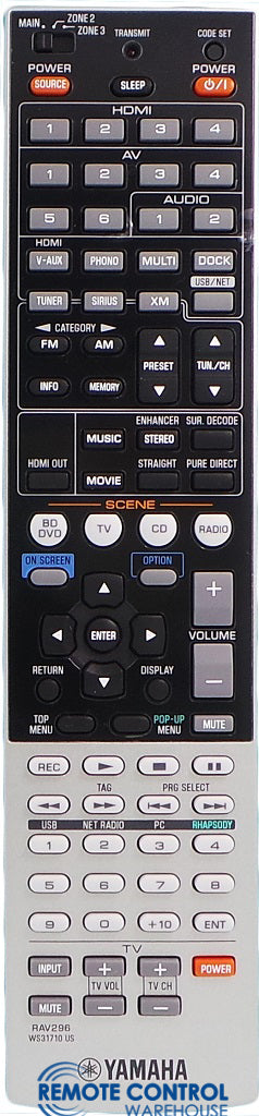 YAMAHA Original Remote Control RAV296 - RX-V2065 HTR-6295 AV Receiver ...