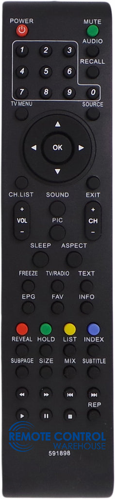 REPLACEMENT TEAC REMOTE CONTROL C2601110 - LCDV2650SD LCD TV – Remote ...