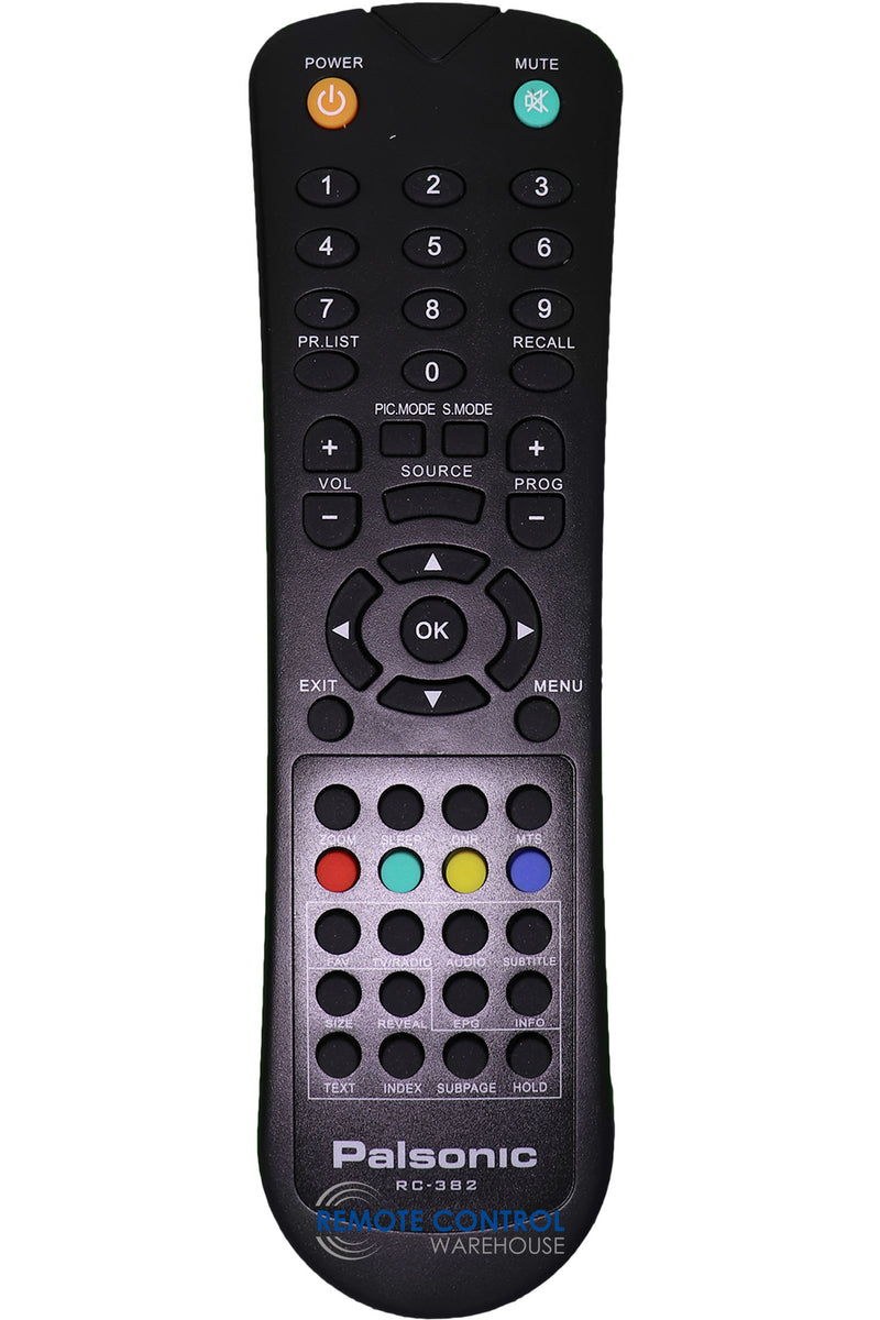 Original Palsonic Remote Control RC-382 RC382 - TFTV382HD TV Genuine ...