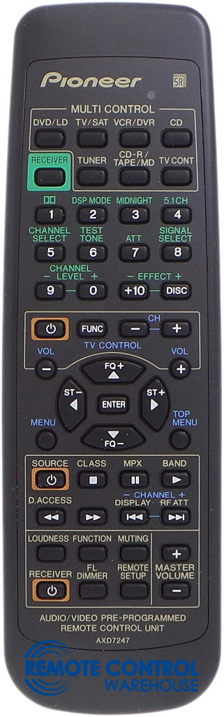 Pioneer Original Remote Control AXD7247 - VSX-D309 VSX-D409 VSX-D510 A ...