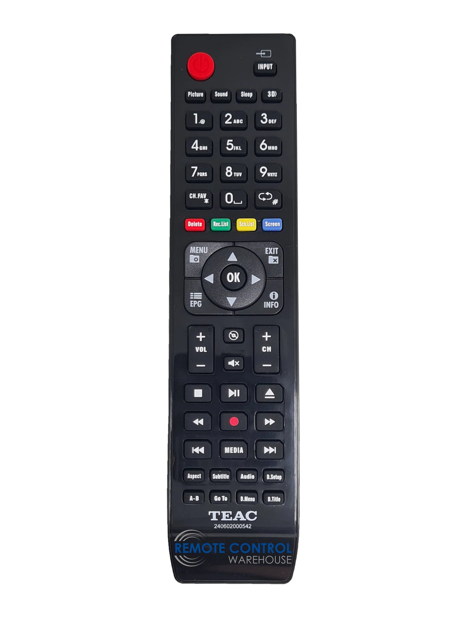 TEAC Original Remote Control Replace 240602000541 - LET5096FHD, LET559 ...